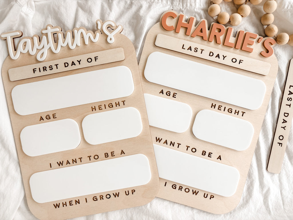 First & Last Day of School Signs | Personalized School Keepsakes ...