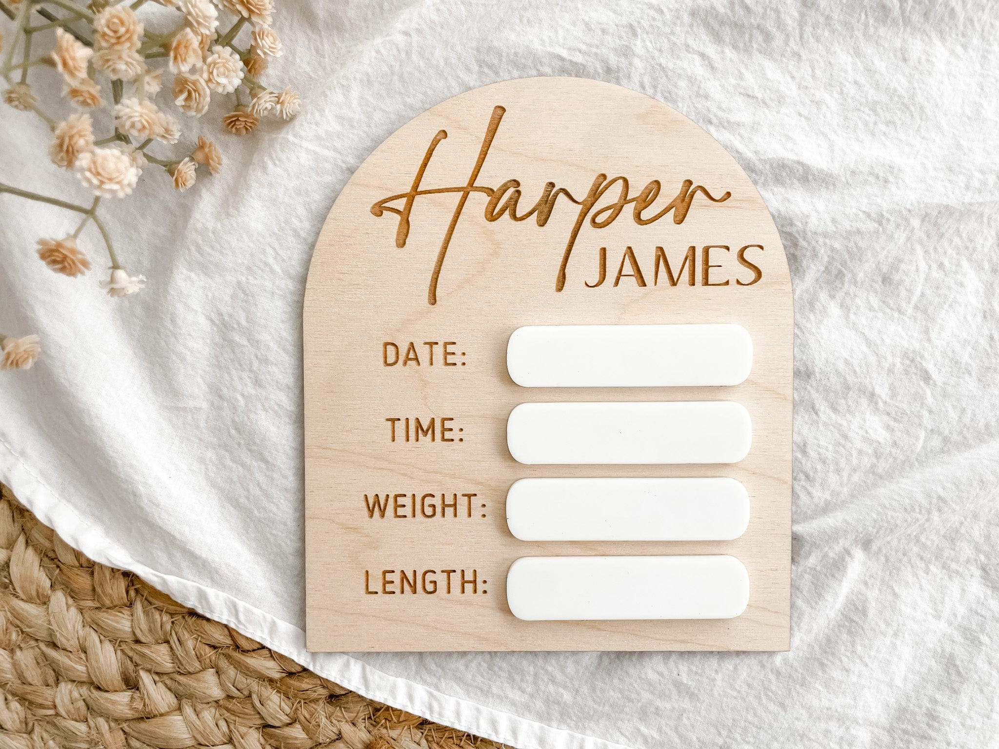 Personalized Baby Birth Announcement Sign | Charlie + Pine